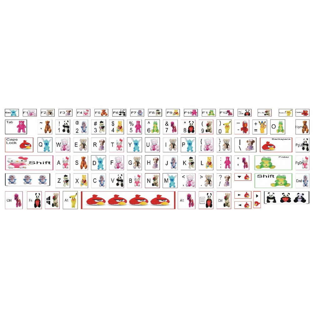 Jual Stiker Keyboard Full Keyboard karakter/character Boneka Cantik ...