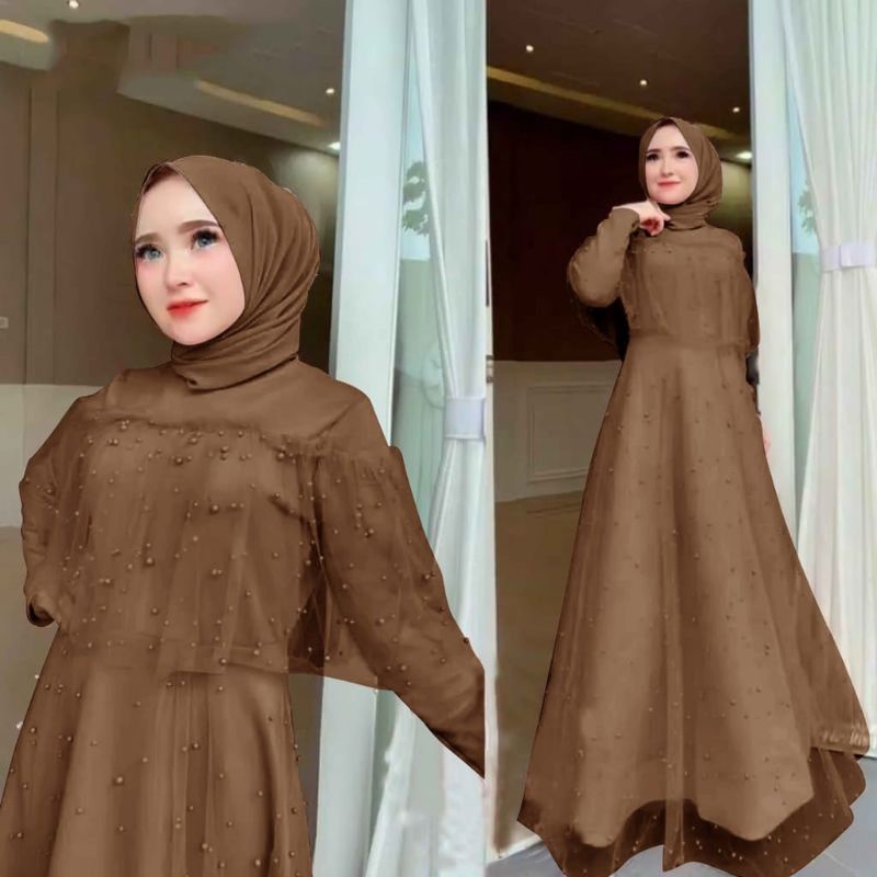 Jual BAJU GAMIS DRESS FULL BRUKAT BROKAT TILE PESTA UMROH NAIK HAJI NIKAHAN KONDANGAN SERAGAMAN ...