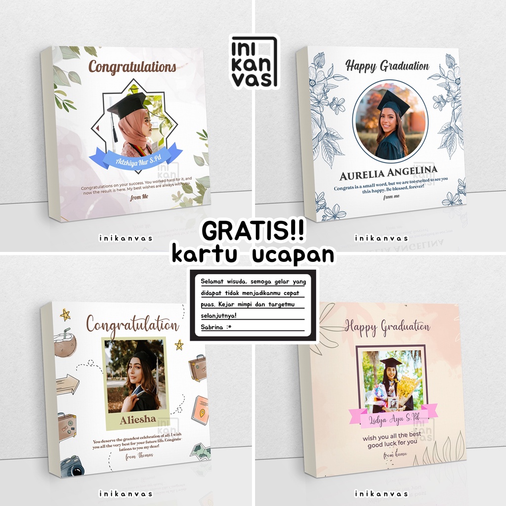 Jual Custom Kado Hadiah Foto WIsuda Ulang tahun Wall Decor kanvas 40 x ...