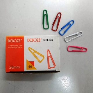 Jual Trigonal clips warna 1box (60pcs)/ KLIP KERTAS / trigonal colour ...