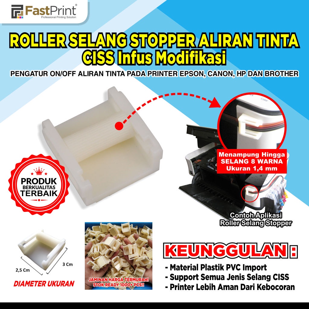 Jual Roller Selang Stopper Plus Double Tape Import Epson, Canon, Dan HP ...