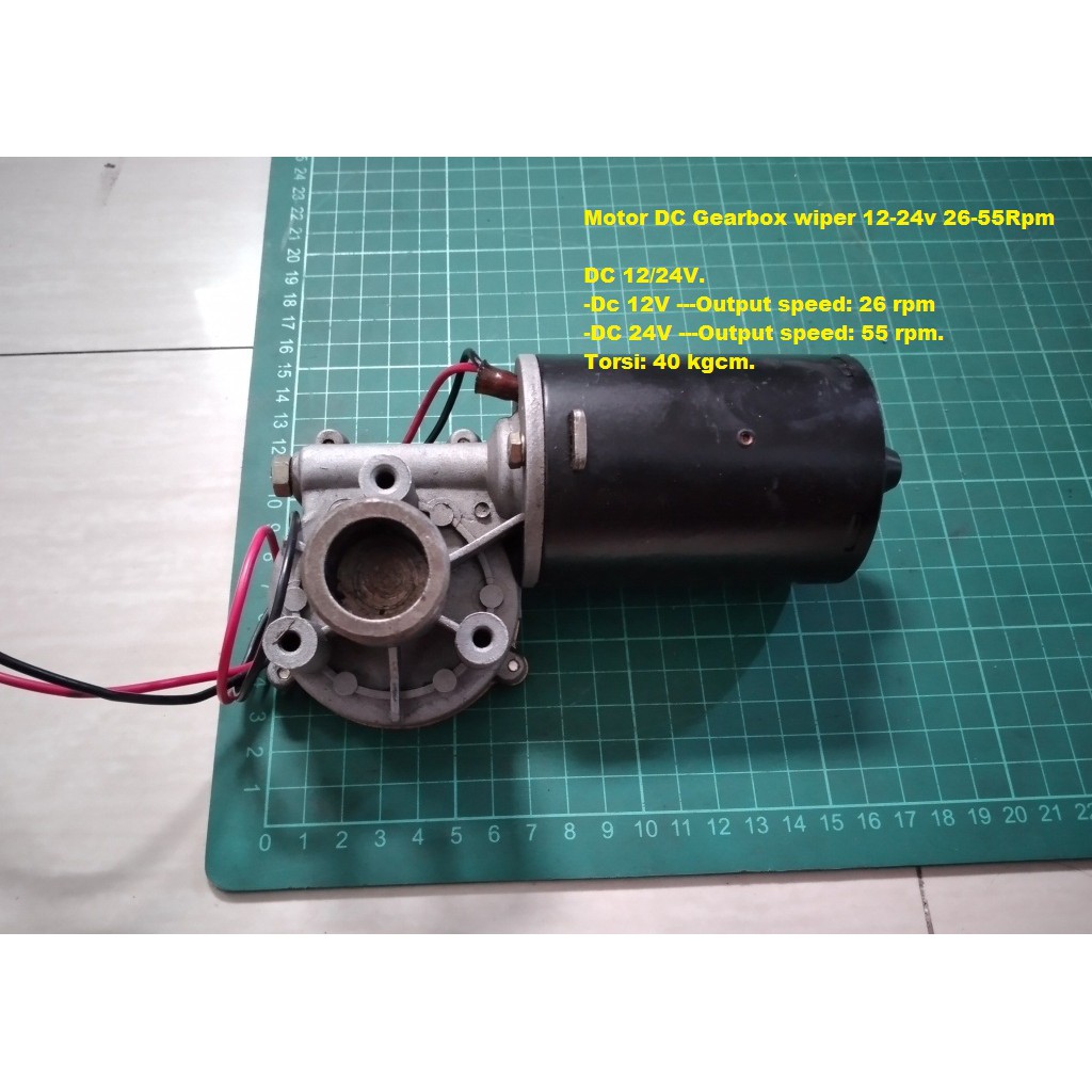 Jual Motor DC Gearbox wiper 12-24v 26-55Rpm Indonesia|Shopee Indonesia
