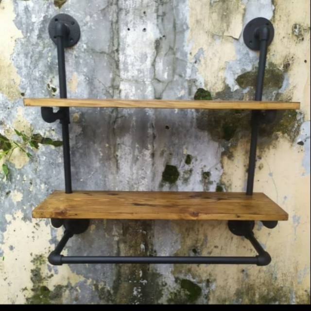 Jual Rak Dinding Pipa Industrial Pipe Rack Wall | Shopee Indonesia