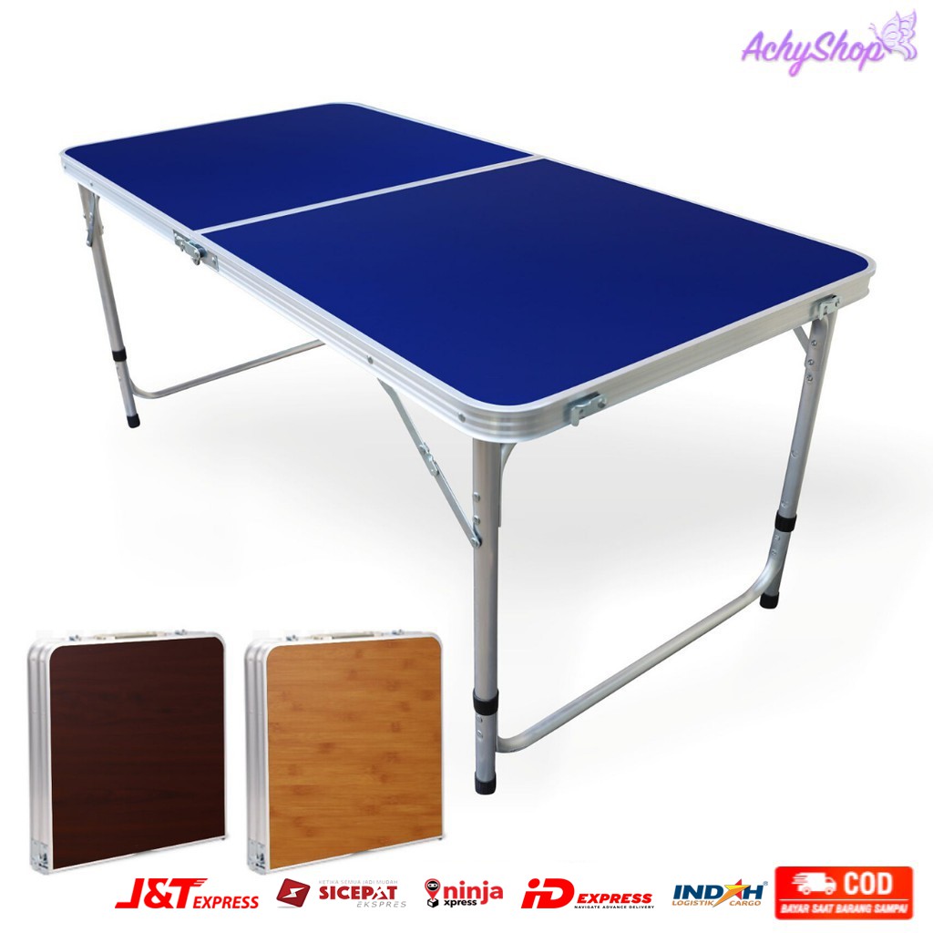 MEJA LIPAT KOPER PORTABLE KAKI BULAT / MEJA STAND PAMERAN / Import ...