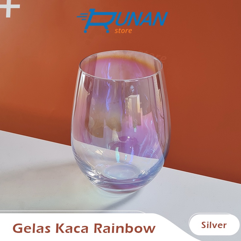 Jual Gelas Kaca 500ml Crystal Rainbow Glass Gelas Minum Kopi Susu Teh 500ml | Shopee Indonesia