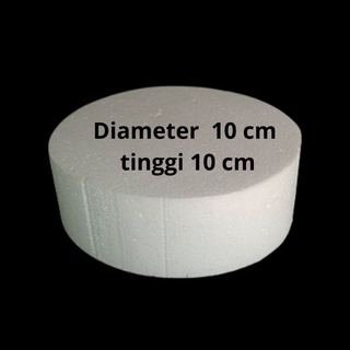 Jual styrofoam bulat / styrofoam dummy cake tinggi 10 cm diameter 10 sd ...