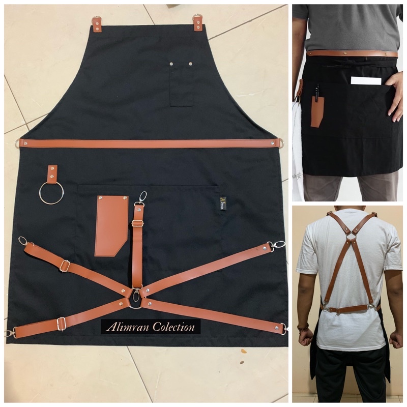 Jual Apron Barista 1 pasang apron setengah badan Celemek Masak apron ...