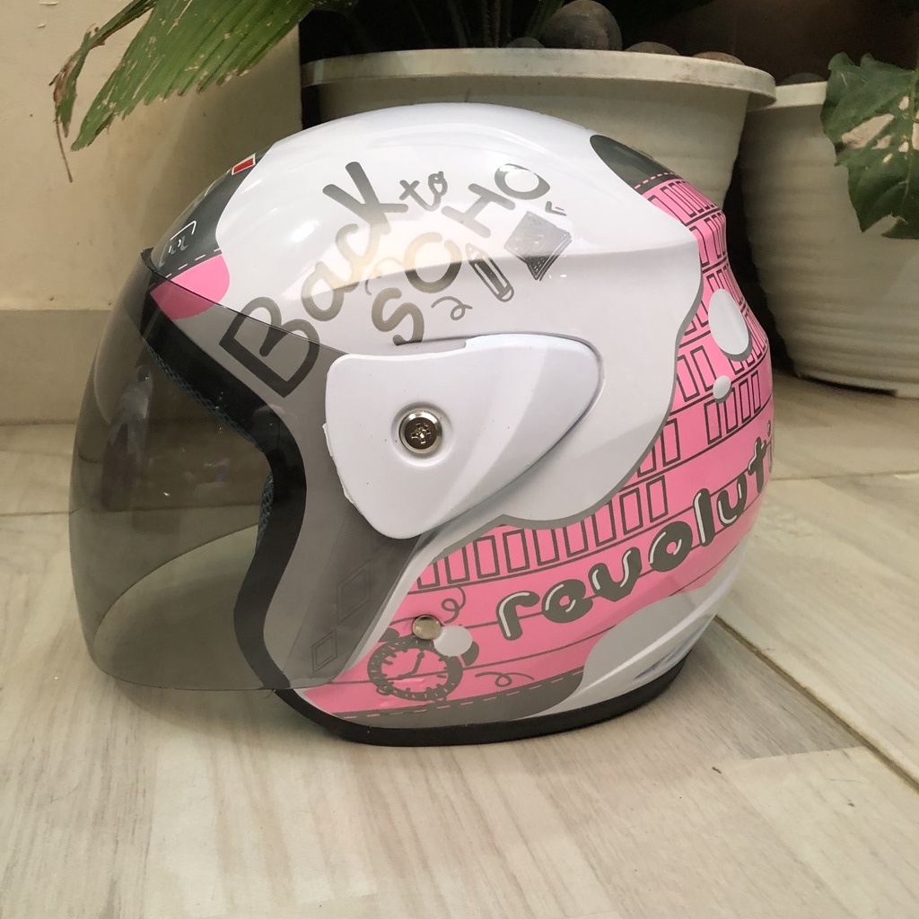 Jual HELM BOGO REVOLUTION HELM HALF FACE MOTIF KEREN MODIS | Shopee ...