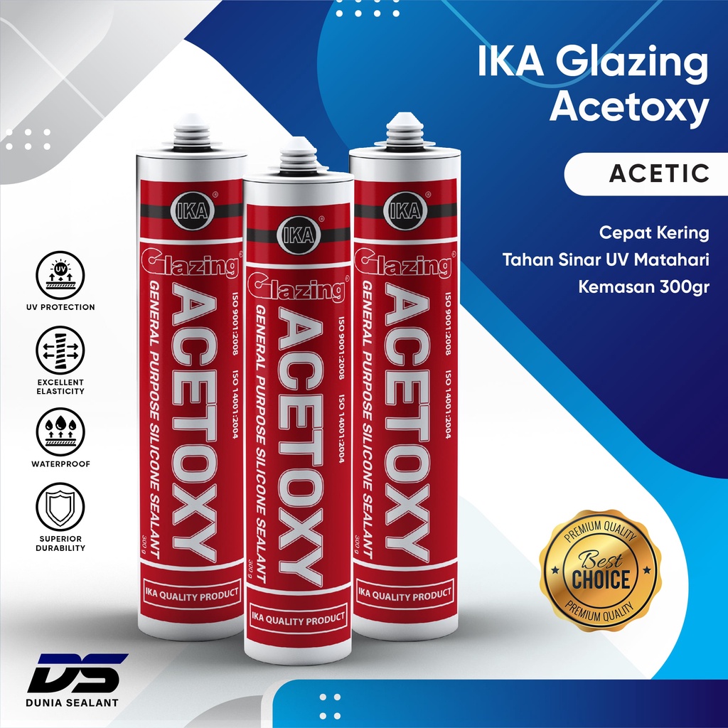 Jual IKA Glazing Acetoxy Silicone Sealant Lem Kaca | Shopee Indonesia