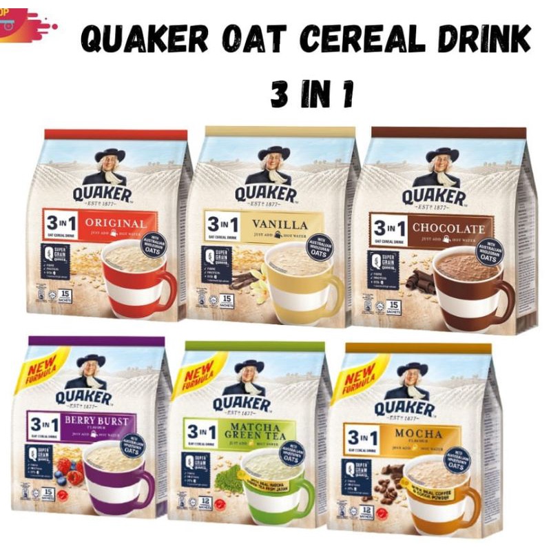 Jual Quaker Oat Cereal Drink 3in1 Original Malaysia | Shopee Indonesia