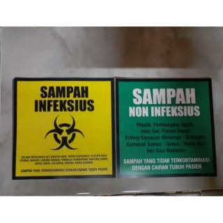 Stiker Sampah Infeksius dan Sampah Non Infeksius Murah | Shopee Indonesia