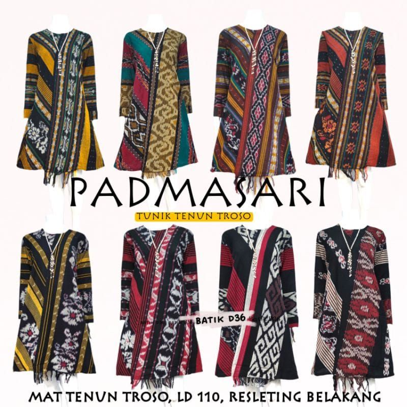 Jual Tunik Tenun Troso Ori Padmasari Dress Kerja Kantor Kasual Motif Etnik Tradisional Kondangan ...