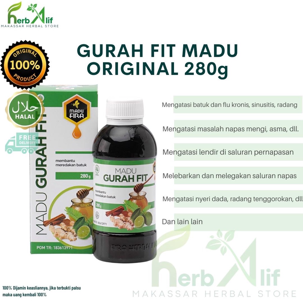 Jual GURAH FIT Madu 280gr Asli Original Gurahfit Madu Untuk Bronkitis ...