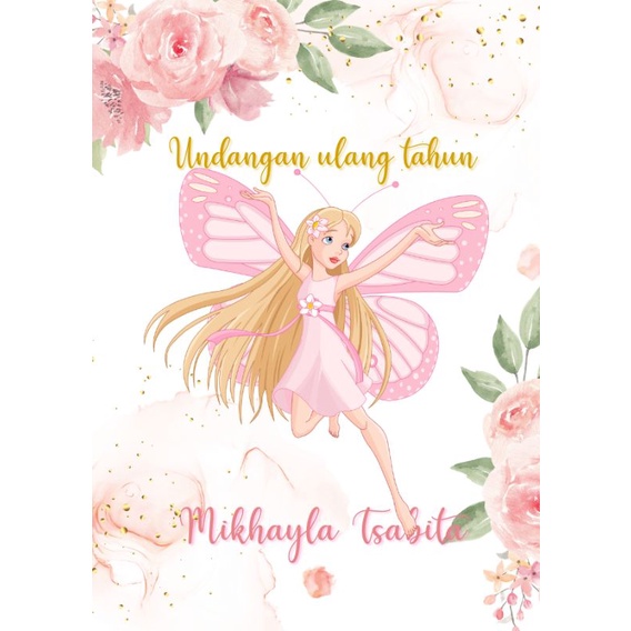 Jual Undangan ulang tahun tema peri / undangan ulang tahun anak ...