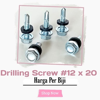 Jual Baut Drilling Putih / Baut Roofing #12 x 20 | Shopee Indonesia