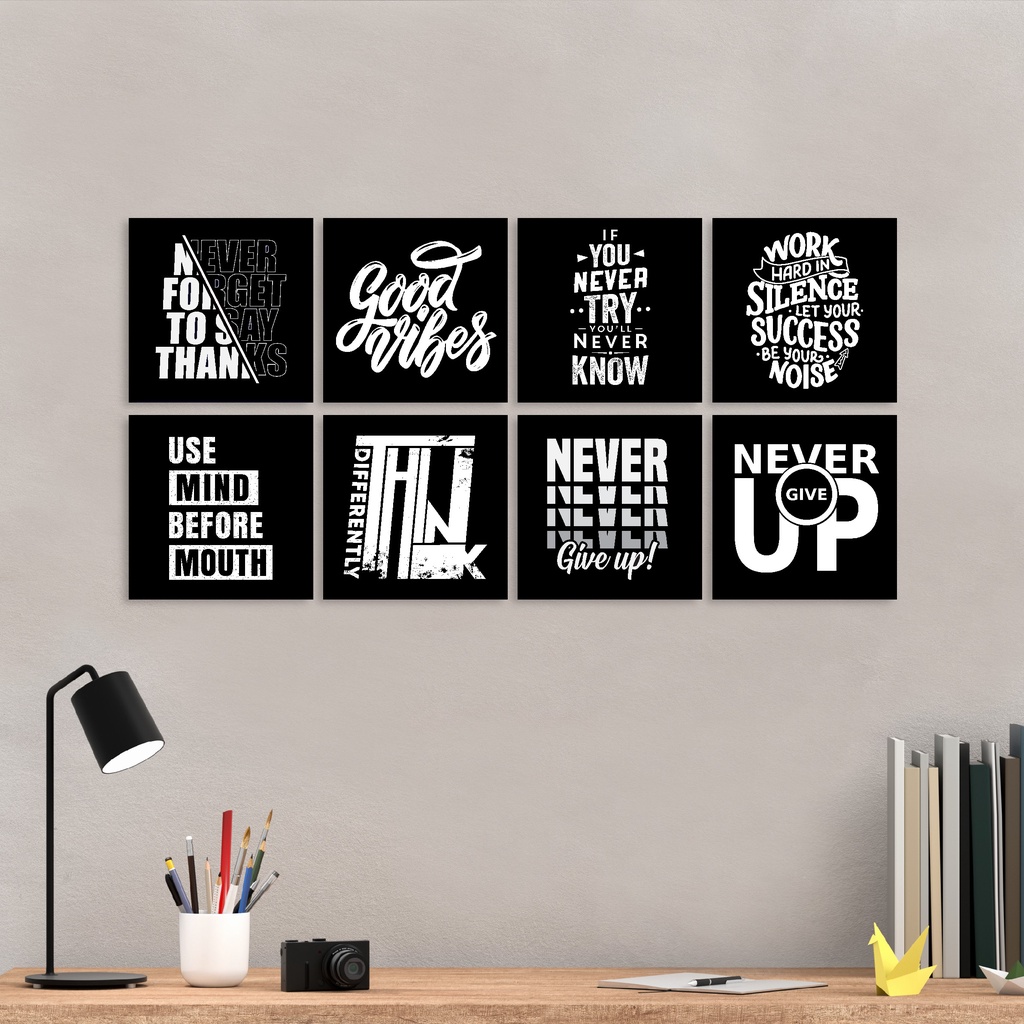 Jual Hiasan Dinding Kamar Wall Decor Quotes Never Give Up Kata kata ...
