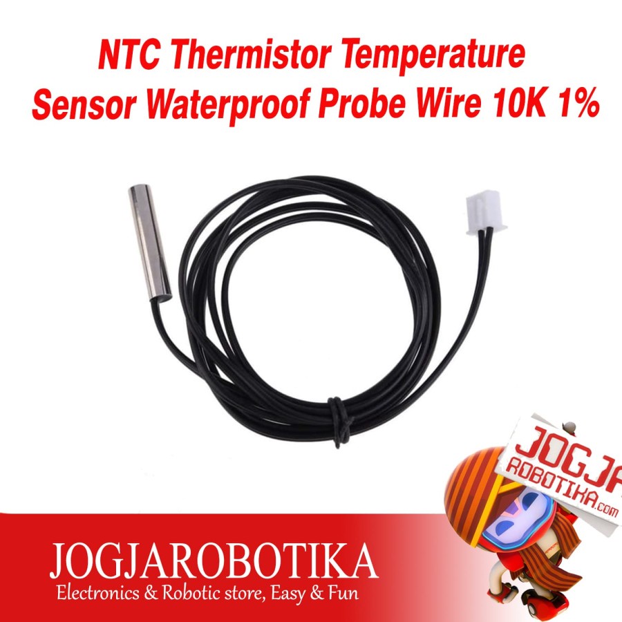 Jual NTC Thermistor Temperature Sensor Waterproof Probe Wire 10K 1% | Shopee Indonesia