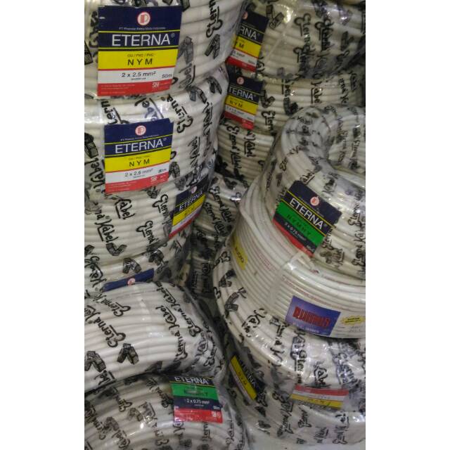 Jual Kabel Eterna /kabel listrik /kabel SNI 2x1.5mm roll 50m | Shopee ...