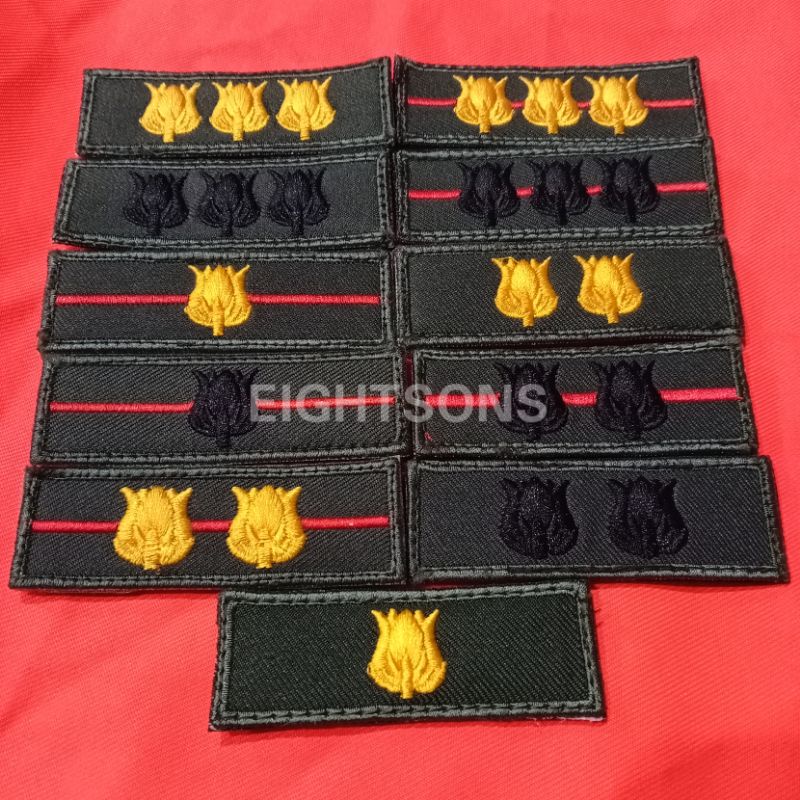 Jual Pangkat Topi Pet PDL PDH Perwira Menengah Bordir Velcro Kretekan ...