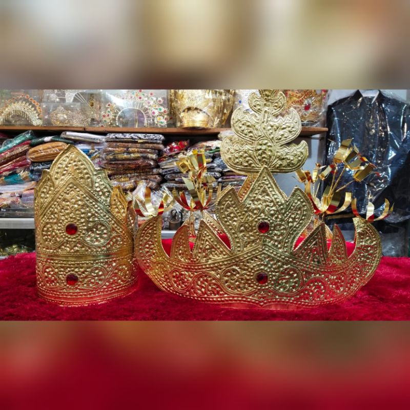 Jual mahkota Siger Pepadun Lampung polos hias diamond merah | Shopee ...