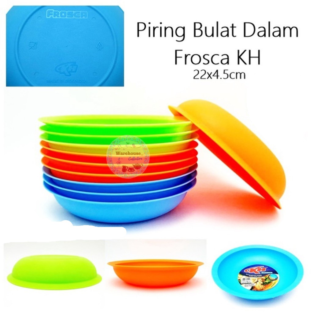 Jual 12 Pcs / Piring Plastik cekung Warna Tebal / Piring cekung FROSCA ...