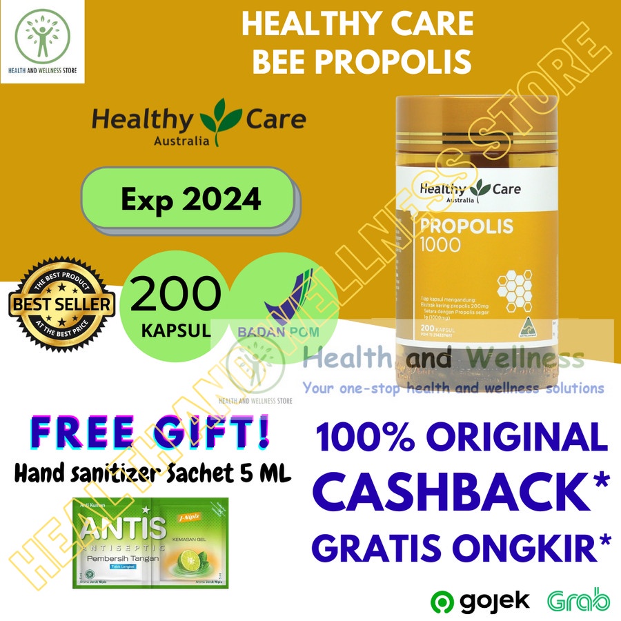 Jual HEALTHY CARE BEE PROPOLIS 1000 200 KAPSUL ANTIBIOTIK ALAMI ...