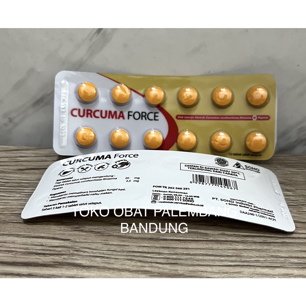 Jual CURCUMA FORCE 12TABS OBAT FUNGSI HATI DAN PENAMBAH NAFSU MAKAN ...
