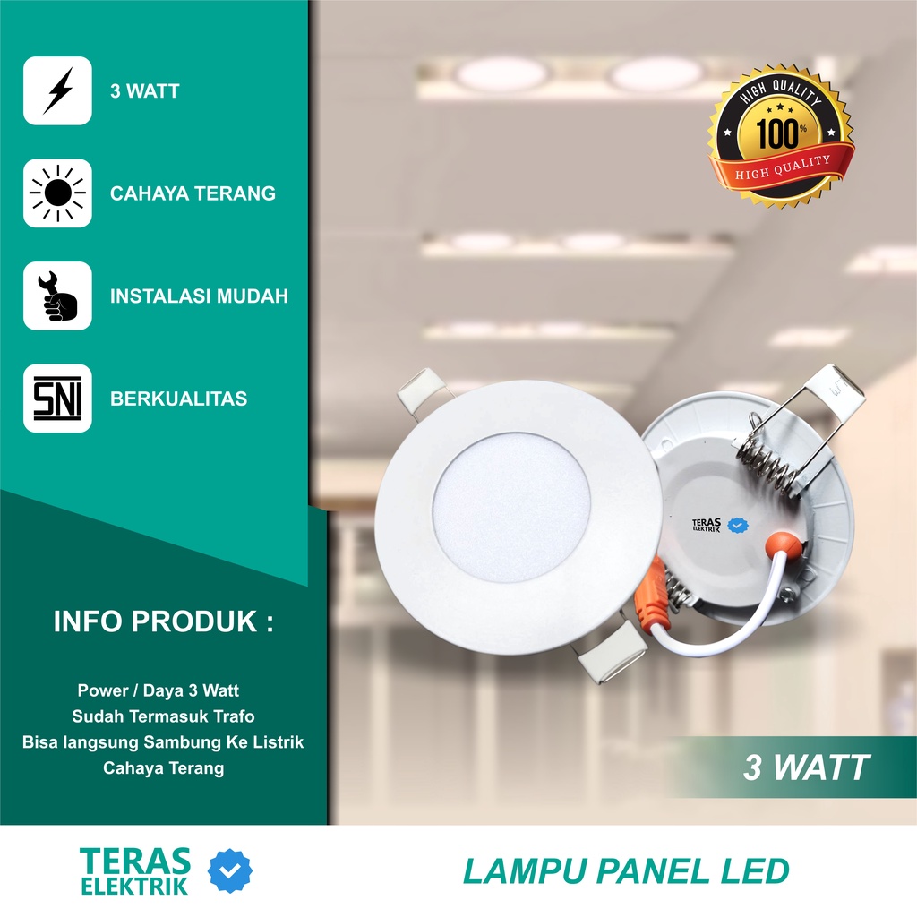 Jual Lampu downlight panel led 3 watt | Shopee Indonesia