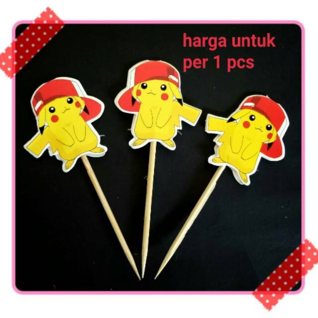 Jual Topper cake kue ulang tahun karakter pokemon | Shopee Indonesia
