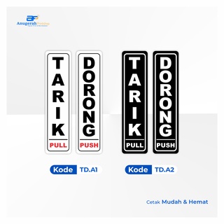 Jual Tarik Dorong / Push Pull Sign Board Acrylic 20 x 5 cm (Satu Set ...