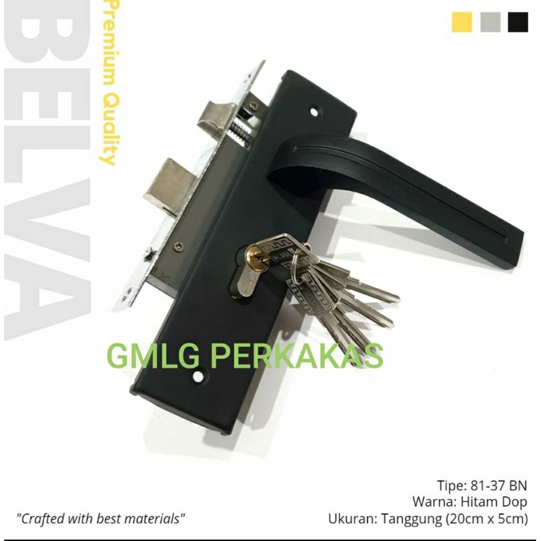 Jual Kunci pintu tanggung Belva/Bluemont/Gobert20 cm/hitam/silver ...