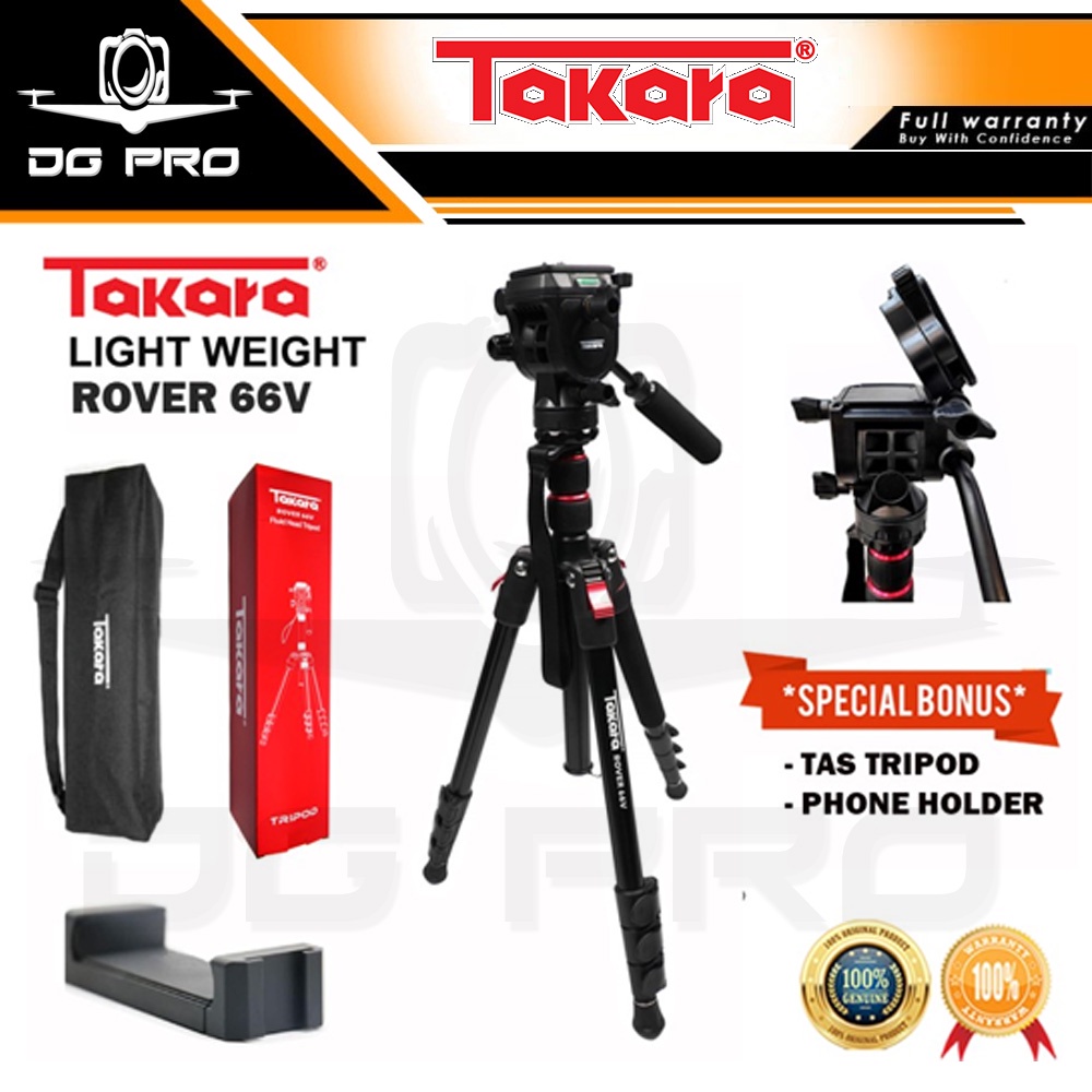 Jual TAKARA Rover 66V Light Weight 2 in 1 Traveller Tripod Monopod 66 V ...