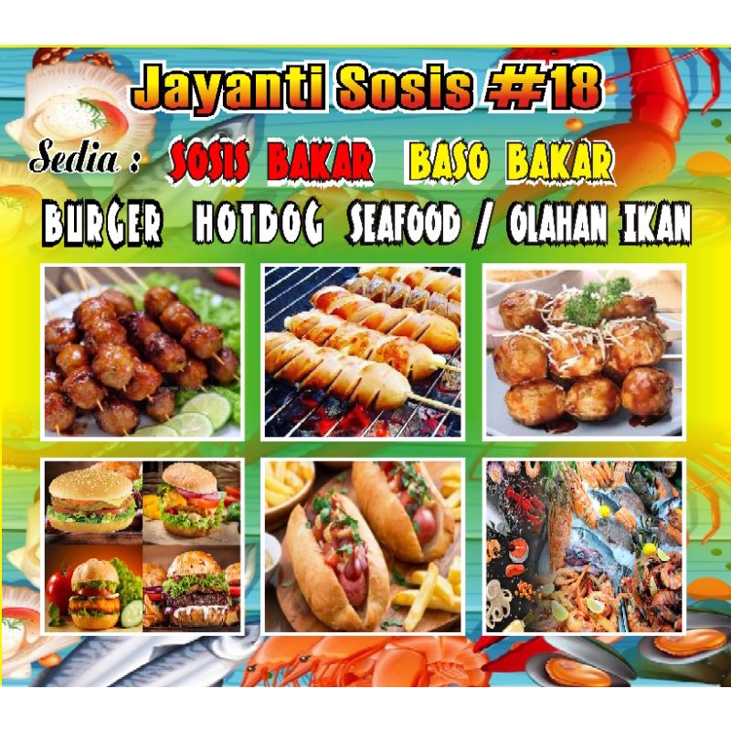 Jual SPANDUK SOSIS | ANEKA BAKARAN 1,2 m x 0,6 m | Shopee Indonesia