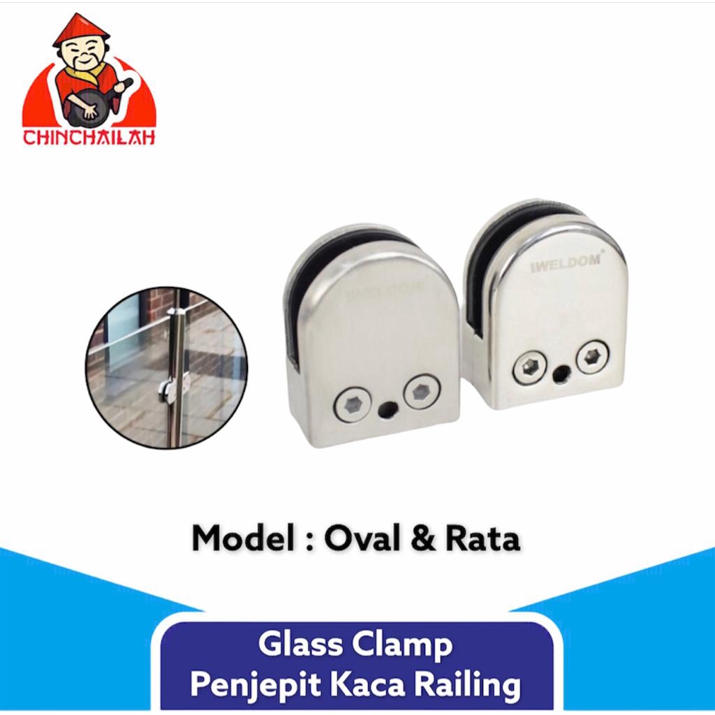 Jual Glass clip / Clamp / klem railing jepitan / Penjepit kaca ...