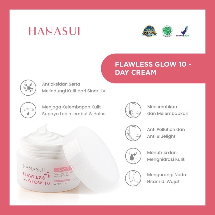 Jual Hanasui Flawless Glow 10 Day Cream / Cream Siang | Shopee Indonesia
