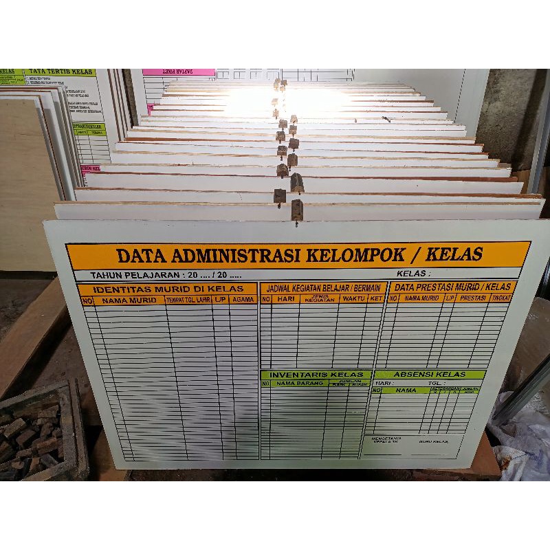 Jual papan data tk. bank data tk. provil tk. absen tk. administrasi tk ...