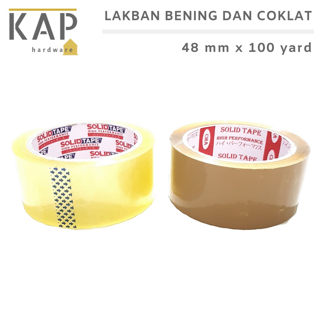 Jual Lakban Isolasi Lem OPP Solid Tape 48 mm x 100 yard | Shopee Indonesia