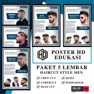 Jual poster edukasi pangkas rambut dan barbershop - model rambut ...