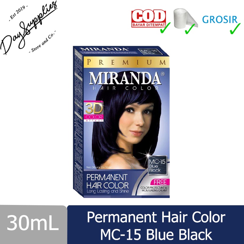 Jual Miranda Premium MC-15 (Blue Black) Permanent Hair Color / Cat ...