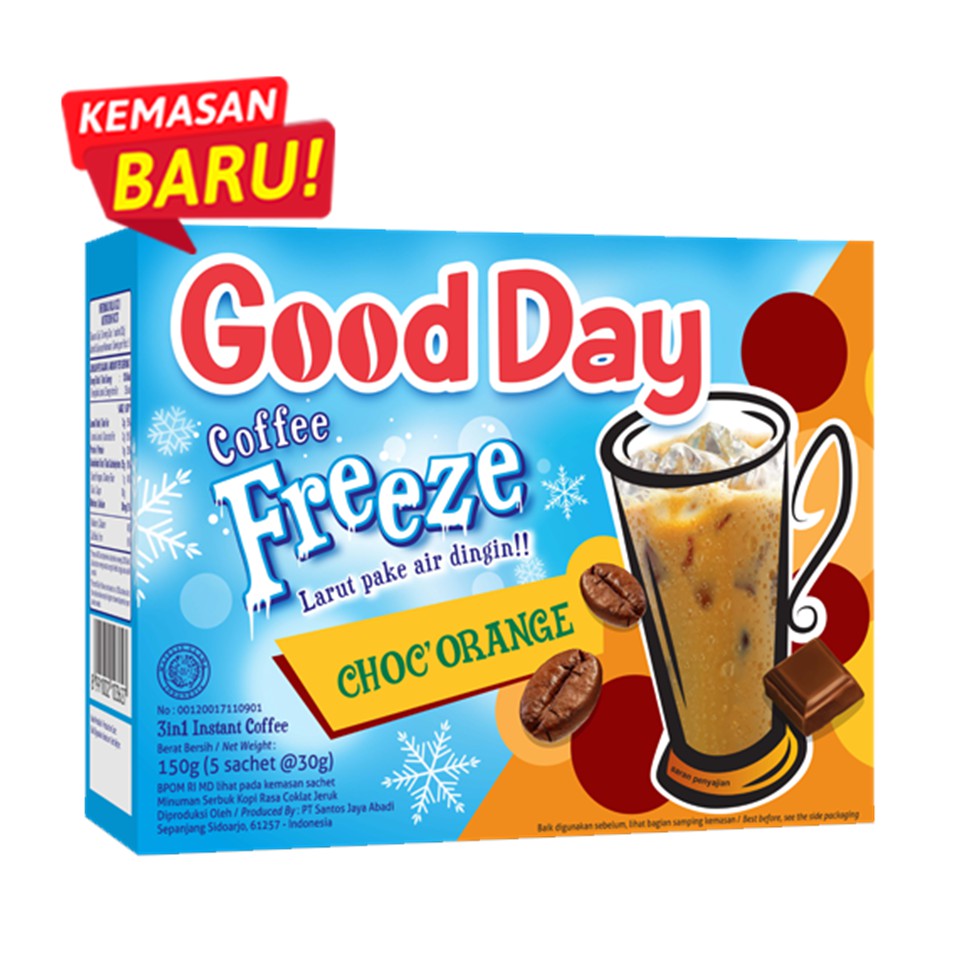 Jual GOOD DAY Coffee Freeze Choc'O'Range 1 Bag (5 x 30 gr) | Shopee ...