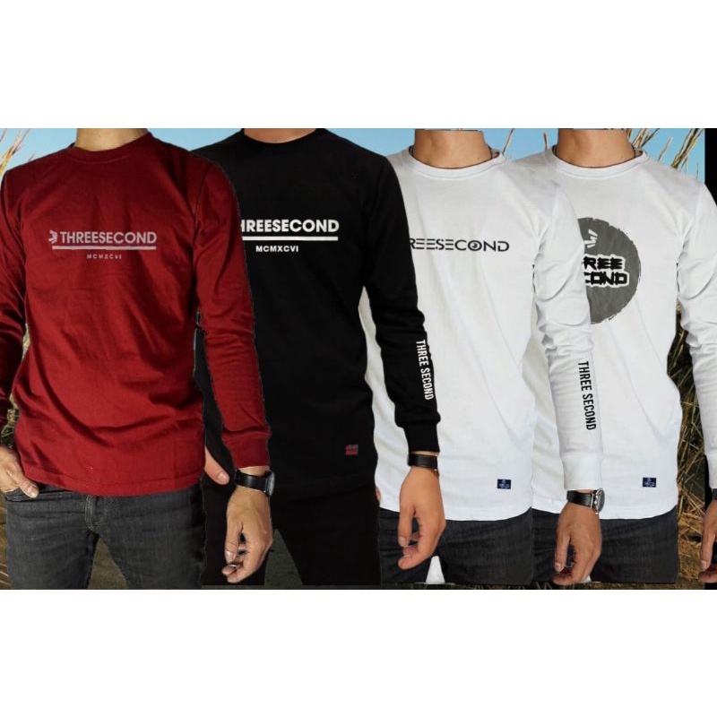 Jual Kaos THREE SECOND Lengan Panjang Distro Pria Masa Kini Indonesia ...