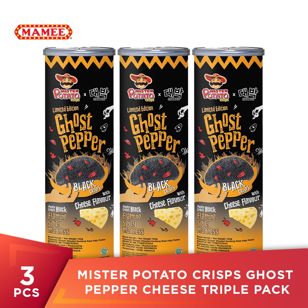 Jual Mister Potato Crisps Ghost Pepper Cheese Triple Pack | Shopee ...