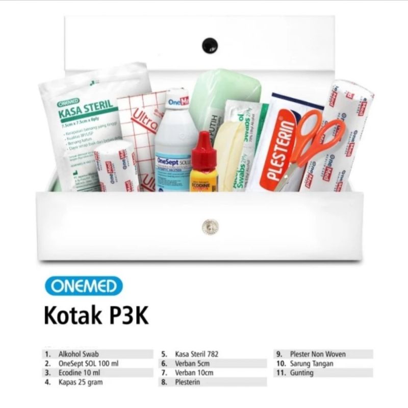 Jual Onemed kotak p3k portabel portable + isi set tas p3k mobil lengkap ...