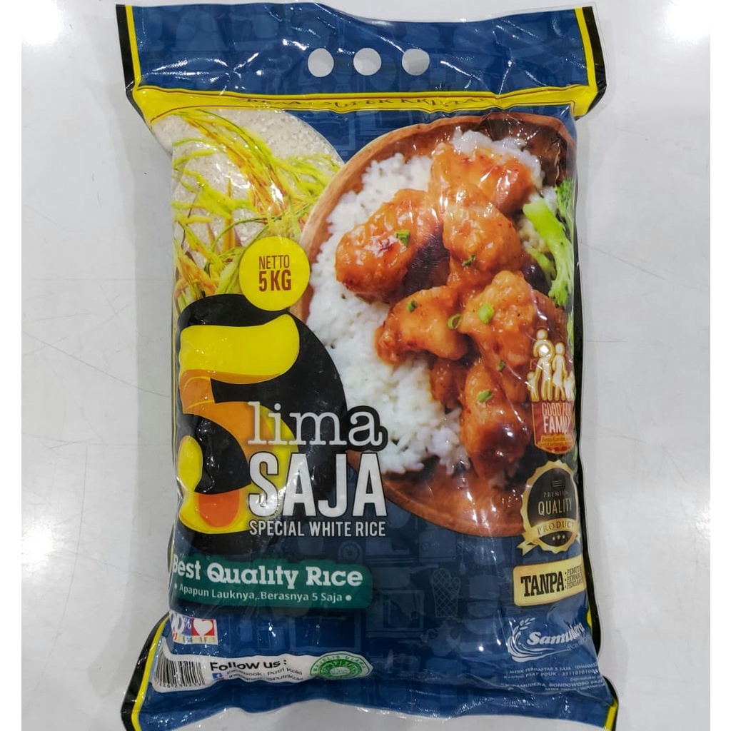 Jual Beras Lima Saja 5 kg | Shopee Indonesia