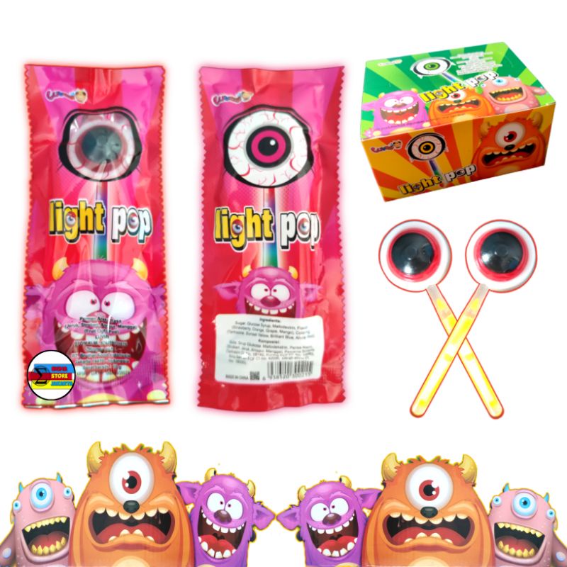Jual Permen Lolipop Nyala Monster 1 Pack Isi 30 Pcs - Permen Jadul ...