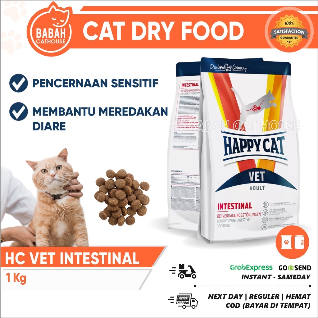 Jual Happy Cat VET INTESTINAL 1KG GASTRO Makanan Kucing Mencret Diare ...