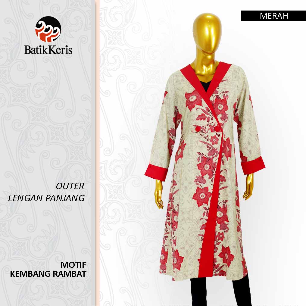 Jual Batik Keris Outer Lengan Panjang Polyester Komb Polos Kembang ... Jual Batik Keris Outer Lengan Panjang Polyester Komb Polos Kembang ...