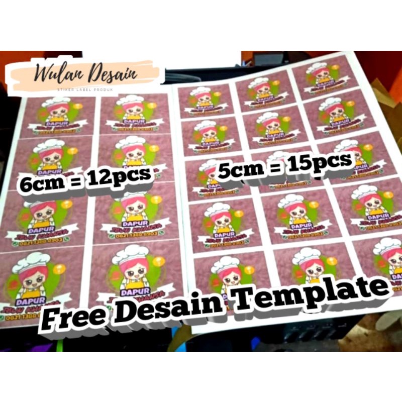 Jual Cetak stiker label produk Perlembar A4 Free KISS CUTTING dan ...