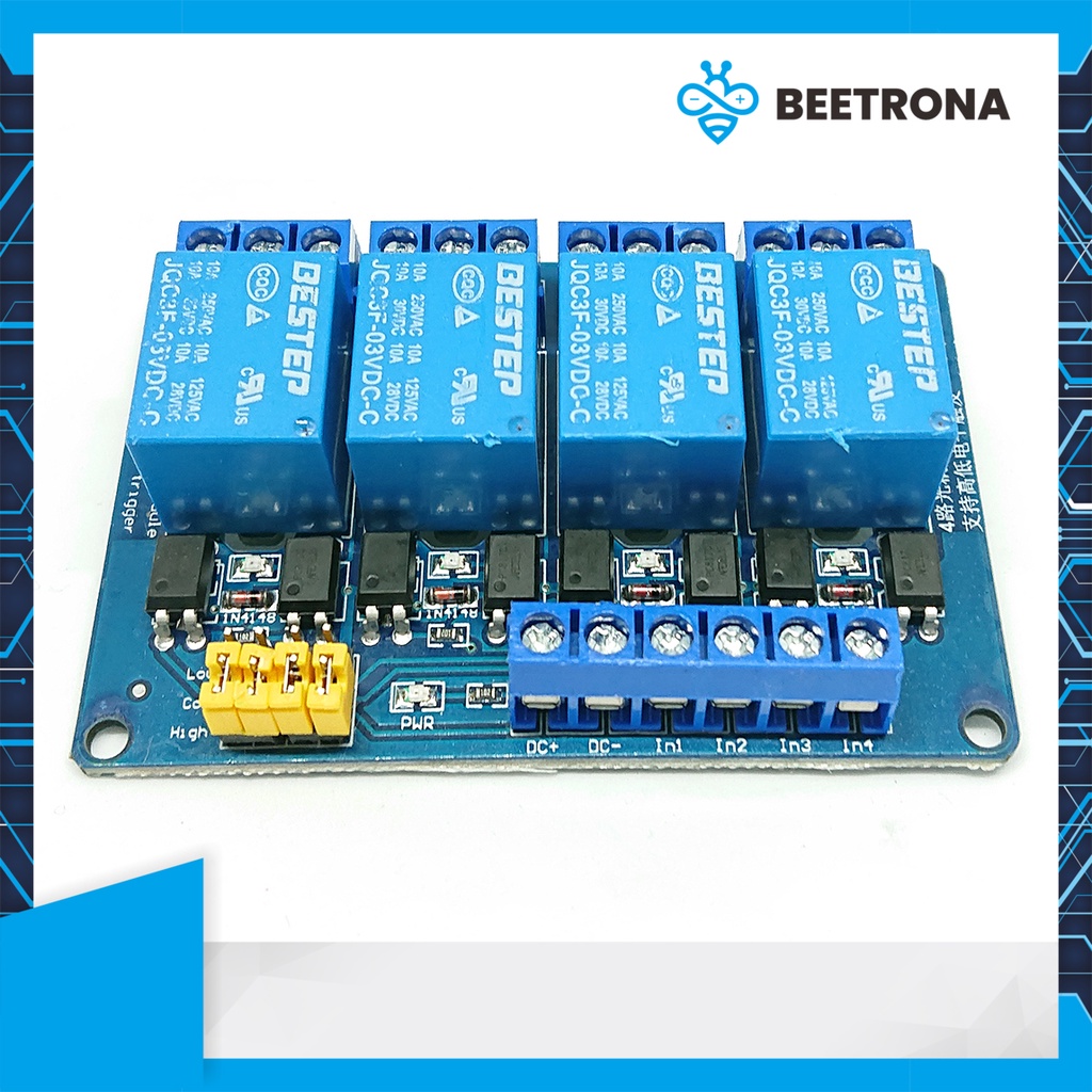 Jual Relay Module 4 Channel 3V 3.3V Dual High Low Trigger Arduino ...