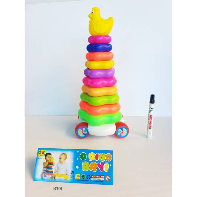 Mainan Donat Susun Stacking Ring Donat Roda 10 Tingkat Donat | Shopee ...